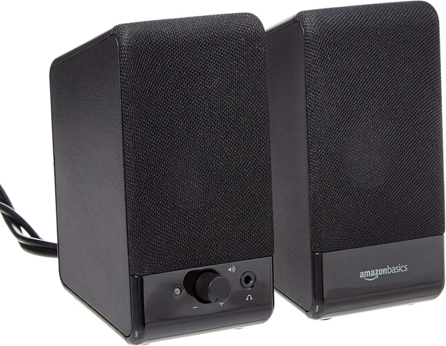 AMAZON BASICS COMPUTER Speakers For Desktop or Laptop PC, USB-Powered ...