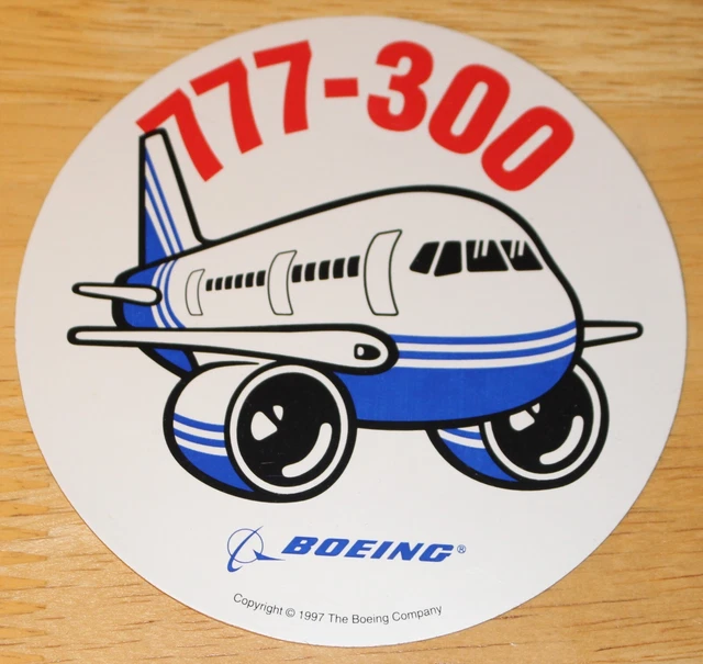 ORIGINAL 1997 BOEING Issued Boeing 777-300 Airliner Pudgy Sticker £5.00 ...