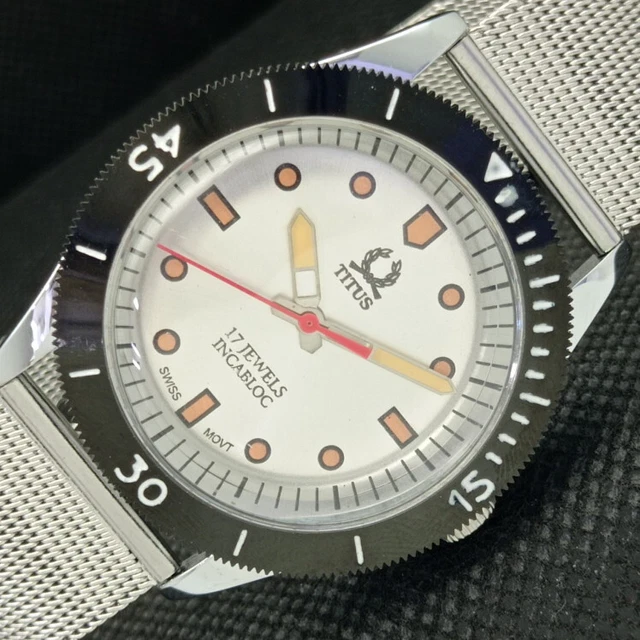 MECHANICAL TITUS WINDING SWISS MENS WRIST SILVER DIAL WATCH 606-a314561 ...