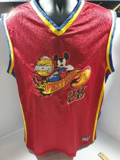VINTAGE WALT DISNEY World Mickey Mouse #28 Basketball Jersey Size Adult XL £36.62 - PicClick UK
