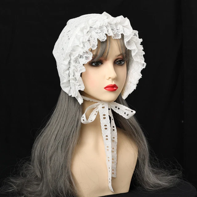 VINTAGE MAID'S MOB Cap Civil War Colonial Mob Hat Lace Victorian ...