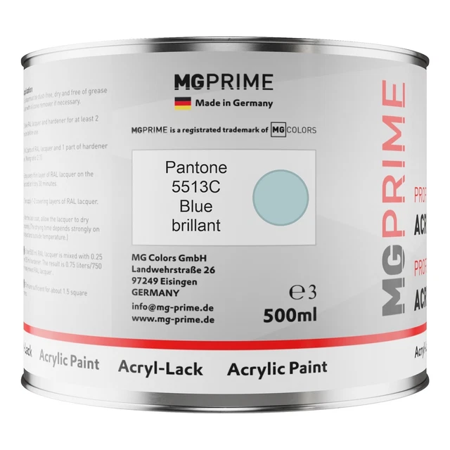 PANTONE 5513C BLUE Peinture acrylique brillante Pot de 0,75 litre ...