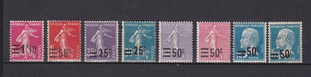 TIMBRES FRANCE LOT Semeuses/ Pasteur 8 Valeurs-N*.Tb-Voir Scan R/V-Z071 ...