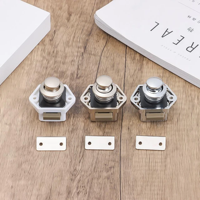 HARDWARE PUSH BUTTON Latch Cabinet Lock Car Push Lock Cabinet Door ...