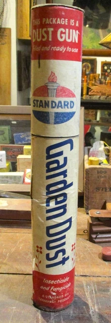 VINTAGE STANDARD OIL Garden Duster Cardboard Empty gas Farm agri 1950's ...