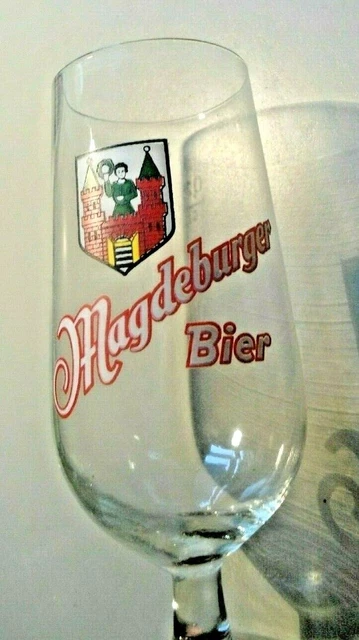 ALTES BIERGLAS REKLAME Werbung Magdeburger Bier Magdeburg DDR EUR 13,00 ...
