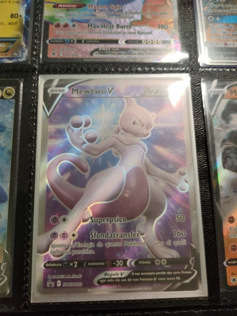 CARTE POKEMON MEWTWO V SWSH229 Promo Full Art Pokémon GO ITA NO SEALED ...