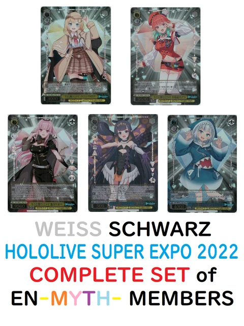 COMPLETE 5 HOLOLIVE English MYTH Members Cards Weiss Schwarz Expo ...