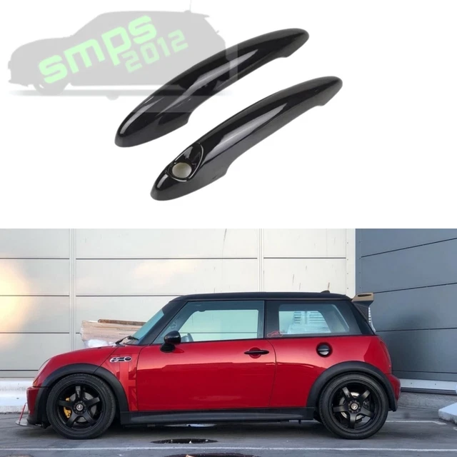 MINI R50, R52, R53 cooper S JCW Black Gloss Clip-on Door Handle Covers ...
