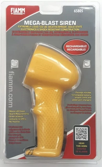 FIAMM 65805 MEGA Blast Siren Horn Yellow Battery Powered FREE SHIPPING ...