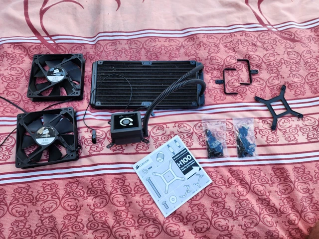 CORSAIR HYDRO H100 Radiator Dual PWM Fans Liquid CPU Cooler - Water ...