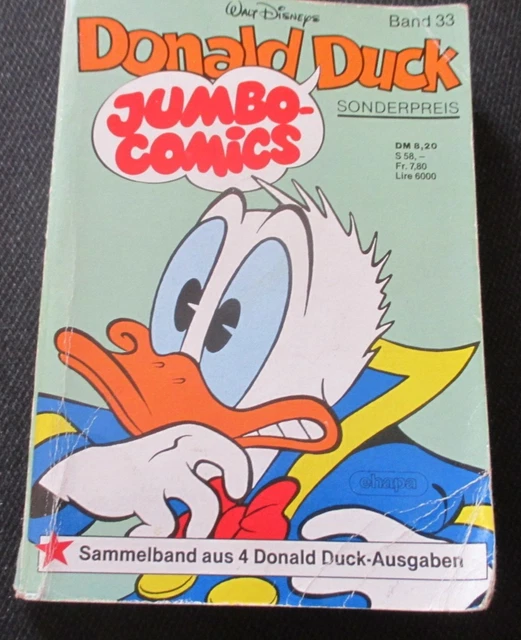 NACHLASS CHANCE COMIC Seltenheit Disney DONALD DUCK JUMBO COMICS Band 33 8,20 DM EUR 1,00 ...