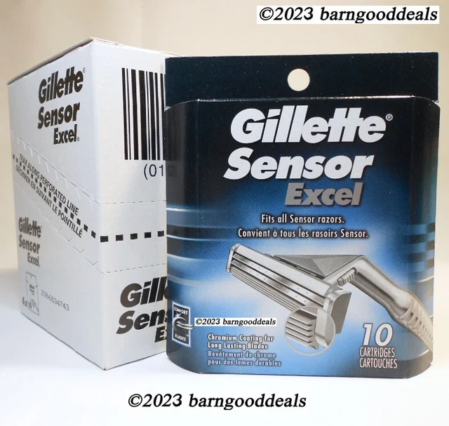 GILLETTE SENSOR EXCEL Razor Cartridges, 10 Count, 6 Packs Ttl 60 ...