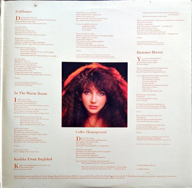 KATE BUSH LIONHEART 1978 Vinyl Gatefold with Lyrics EMA 787 OC 064-06 ...