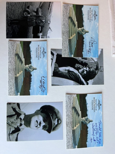 3 PHOTOS + Signed Postcards WW2 RAF Battle Of Britain Pilots £12.00 ...