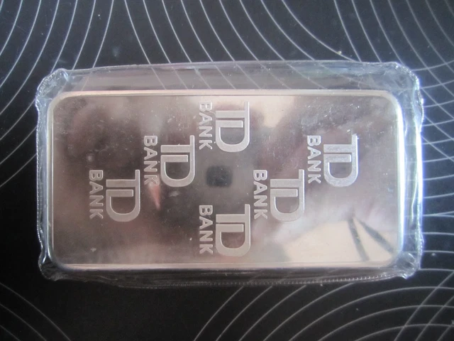 10 OZ JOHNSON Matthey TD Bank Logo 999 Fine Silver Bar - Serial 005481 ...