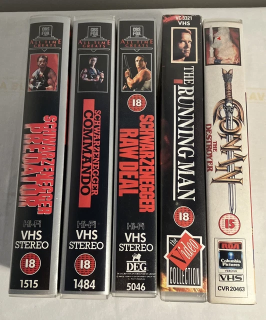 ARNOLD SCHWARZENEGGER VHS Bundle X 5 Predator Commando Raw Deal ...