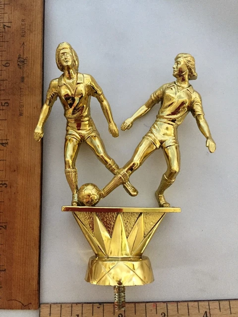 TWO FEMALE SOCCER Players Gold Plastic Trophy Topper - 6" Tall . $10.00 ...