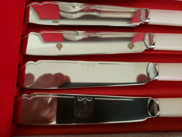 VINTAGE FIRTH STAYBRITE FISH SET 6 KNIVES 6 FORKS Made in ENGLAND E.C ...