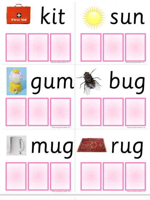 PINK SERIES | Montessori Activity - Write-n -Wipe cvc word cards $25.73 ...