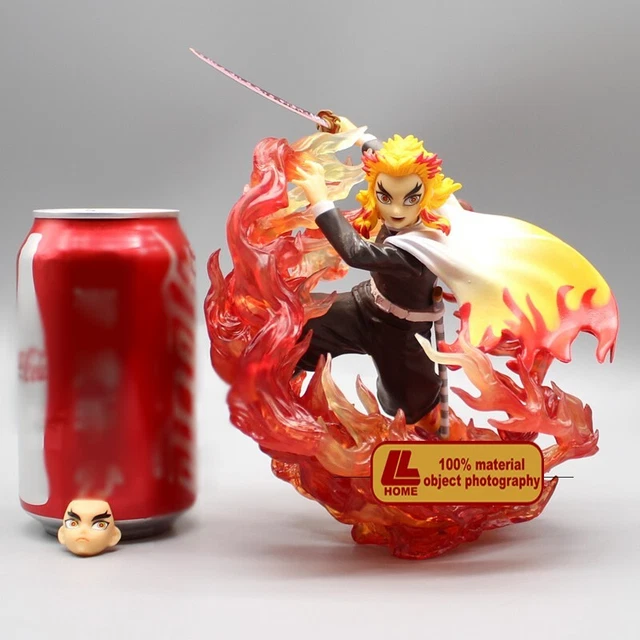 ANIME DEMON SLAYER Rengoku Kyoujurou Fire battle face change PVC Figure ...
