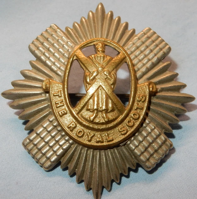 SUPERB ORIGINAL THE Royal Scots Regiment Cap Badge British Military ...