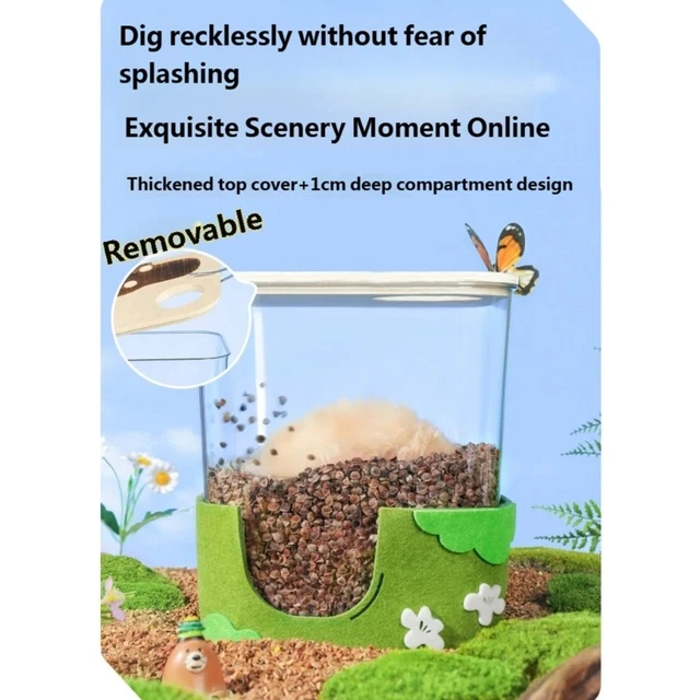 HAMSTER DIGGING BOX With Sand Bath Function Feeding Port And ...