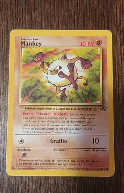CARTA POKÉMON BASE Mankey 55/64 Italia EUR 1,50 - PicClick IT