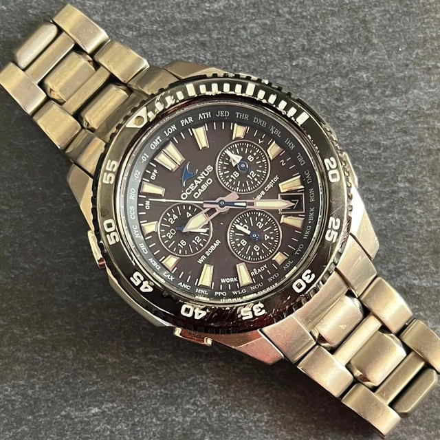CASIO OCEANUS RADIO Solar Watch Ocw-650T - Rotating Bezel Chronograph ...