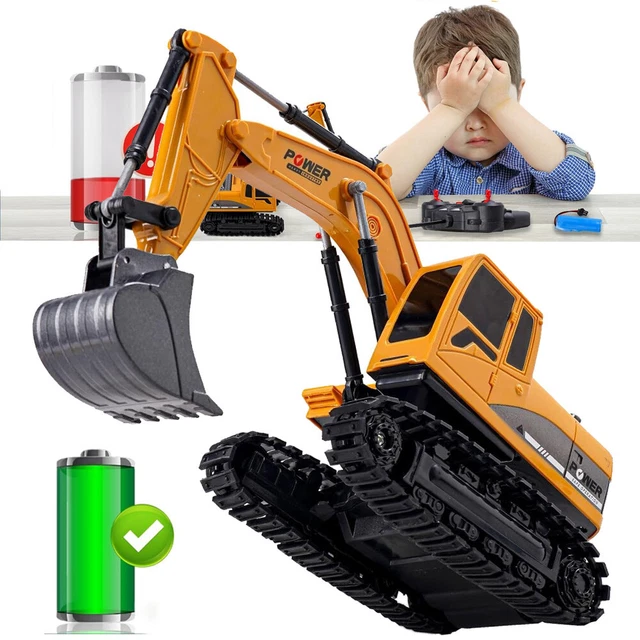 1:24 REMOTE CONTROL Digger Excavator-6 Channel Digger Toys with Light ...