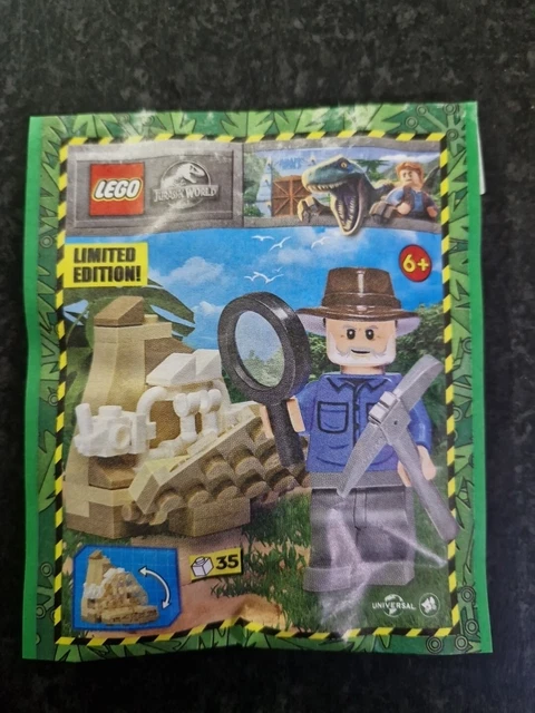 LEGO JURASSIC WORLD Alan With Dino Skeleton Minifigure 122334 New ...