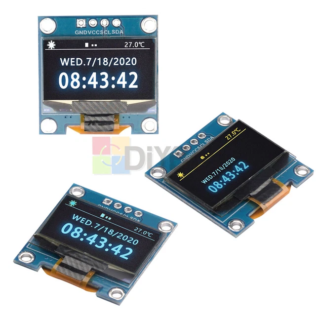 SPI 0.96& WHITE Blue 128x64 OLED IIC Serial LCD Display Screen SSD1315 ...