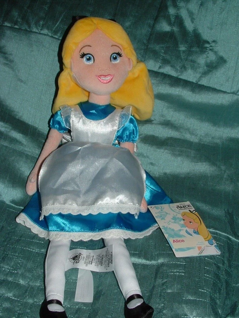DISNEY STORE ALICE In Wonderland 18" Plush Doll Soft Toy Tagged £18.99 ...