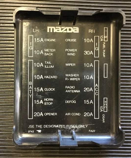 MAZDA RX7 PARTS Rx7 Fb Fuse Box Cover £20.00 - PicClick UK