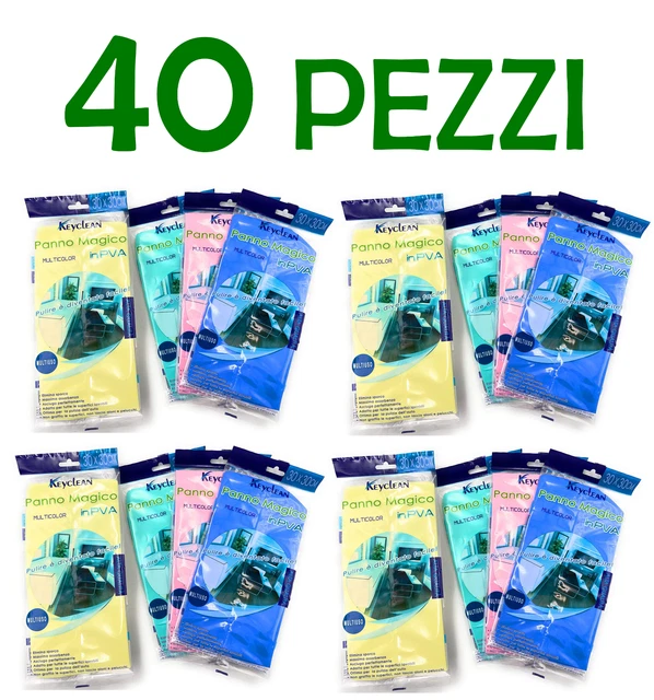40 PANNI PANNO Magico 30X30 in PVA pulizia auto multiuso per pulire ...