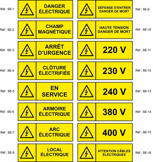 PANNEAU SIGNALÉTIQUE PRÉVENTION des Dangers Electrique, Plaque Gravée ...