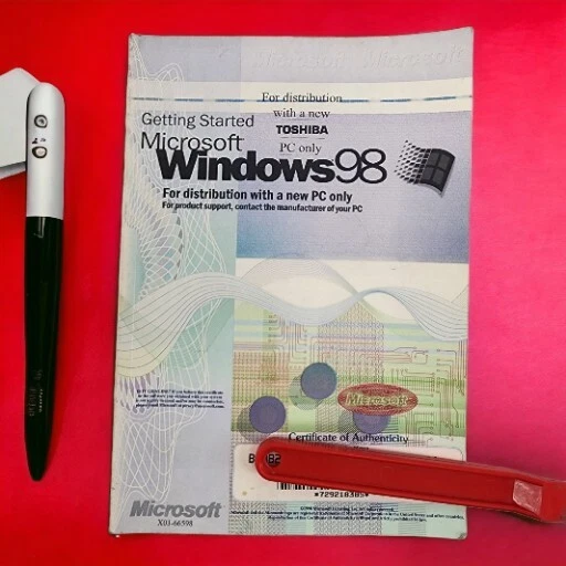 MICROSOFT WINDOWS 98 MANUAL WITH PRODUCT KEY - CD NOT INCLUDED Toshiba ...