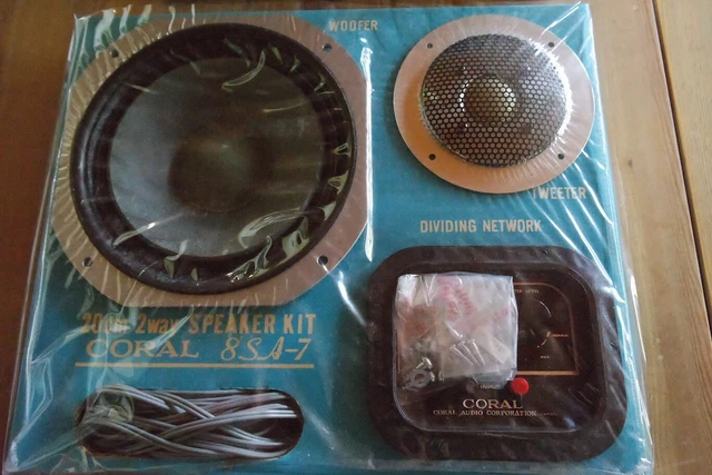 A PAIR OF Coral Speaker System Kit 8SA-7 original packaging, tested ...