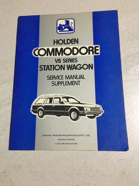 HOLDEN COMMODORE VB Series Station Wagon Service Manual Supplement GMH ...