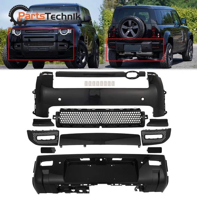 FOR 2020-2023 LAND Rover Defender 90 110 Gloss Black Front+Rear Bumper ...
