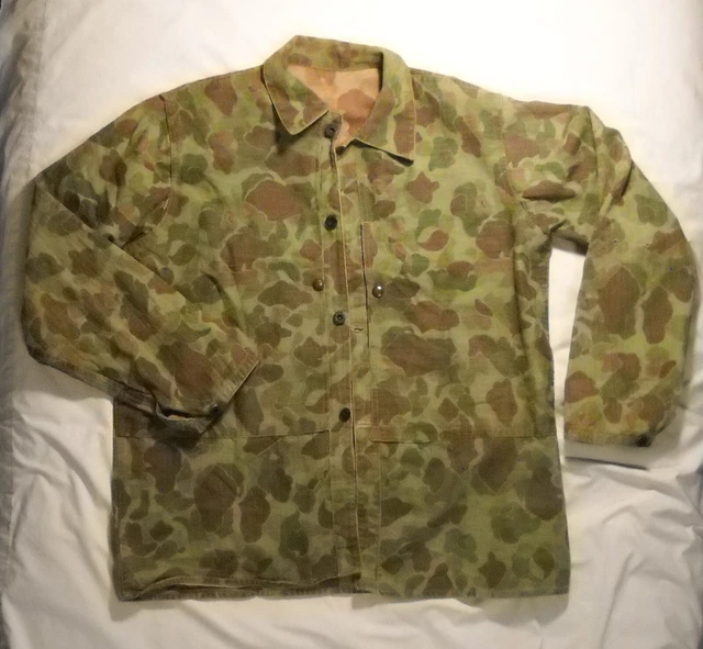 WW2 US MARINES Camouflage Jacket Reversible HBT United Carr Snaps P-44 ...