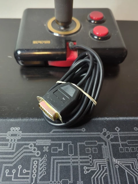 VINTAGE ADVANCED GRAVIS Black Joystick Controller 15 Pin Analog IBM PC ...