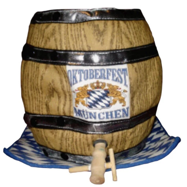 OKTOBERFEST PARTY COSTUME Drinking Hat Beer Barrel with Spigot Unisex ...