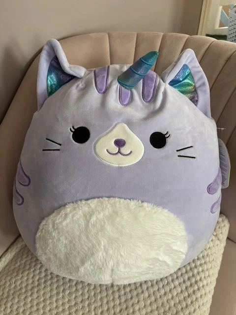 SQUISHMALLOWS ANALEA PURPLE Cat unicorn Large 16" Soft Toy Plush with ...