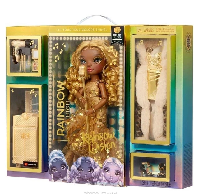 RAINBOW HIGH RAINBOW Vision Divas Meline Luxe Doll & Accessories Gold ...