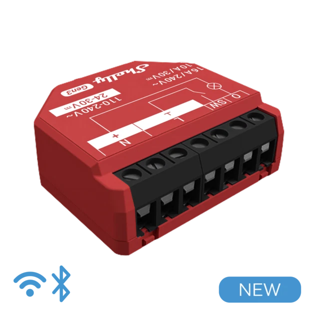 SHELLY 1PM GEN3 - Smart Relay 16A AC/DC WiFi/BT/Matter PM EUR 39,56 ...