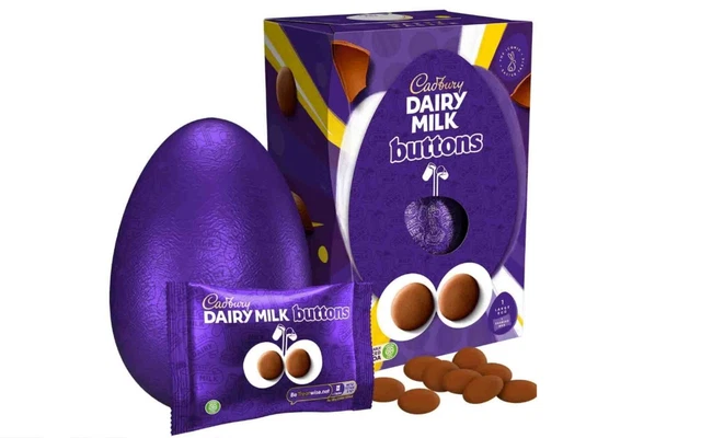 CADBURY DAIRY MILK Chocolate Large Easter Egg And Giant Buttons 195g £6.80 - PicClick UK