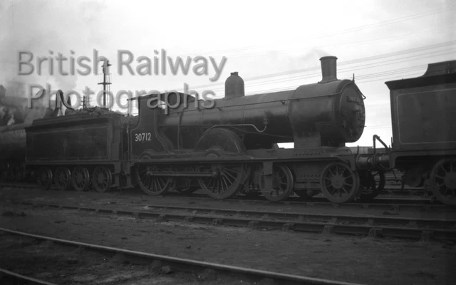 LARGER NEGATIVE BRITISH Railways BR Steam Loco 30712 T9 at Exmouth Jct ...