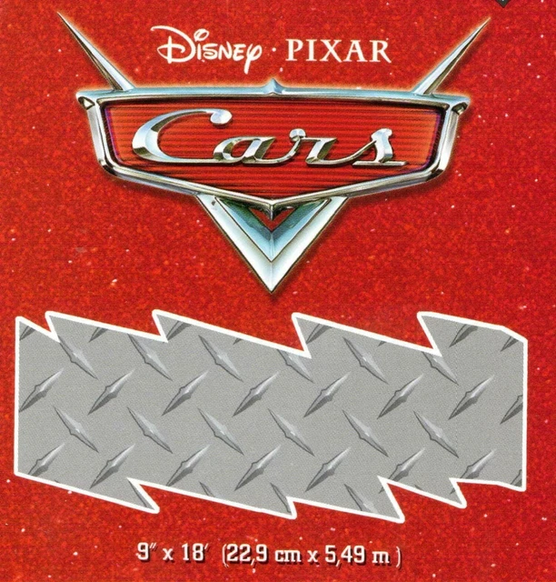 DISNEY PIXAR CARS Diamond Plate "Self-Sticking" Wallpaper Border 91 W ...