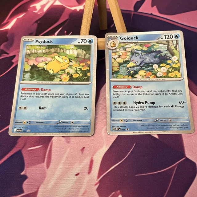 POKÉMON TCG MEGA Evolution Psyduck MEP 007 And Golduck MEP 008 Black ...